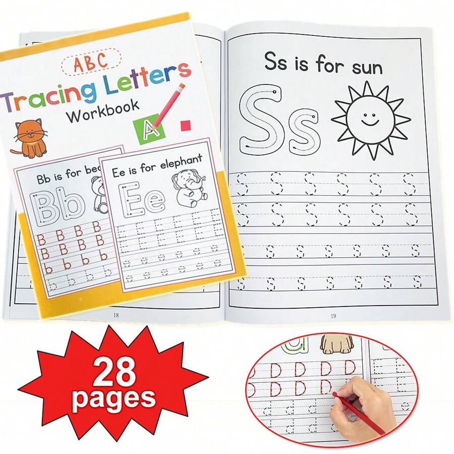 Preschool Kids Learn-To-Write Alphabet Trace Letters Workbook With Line ...
