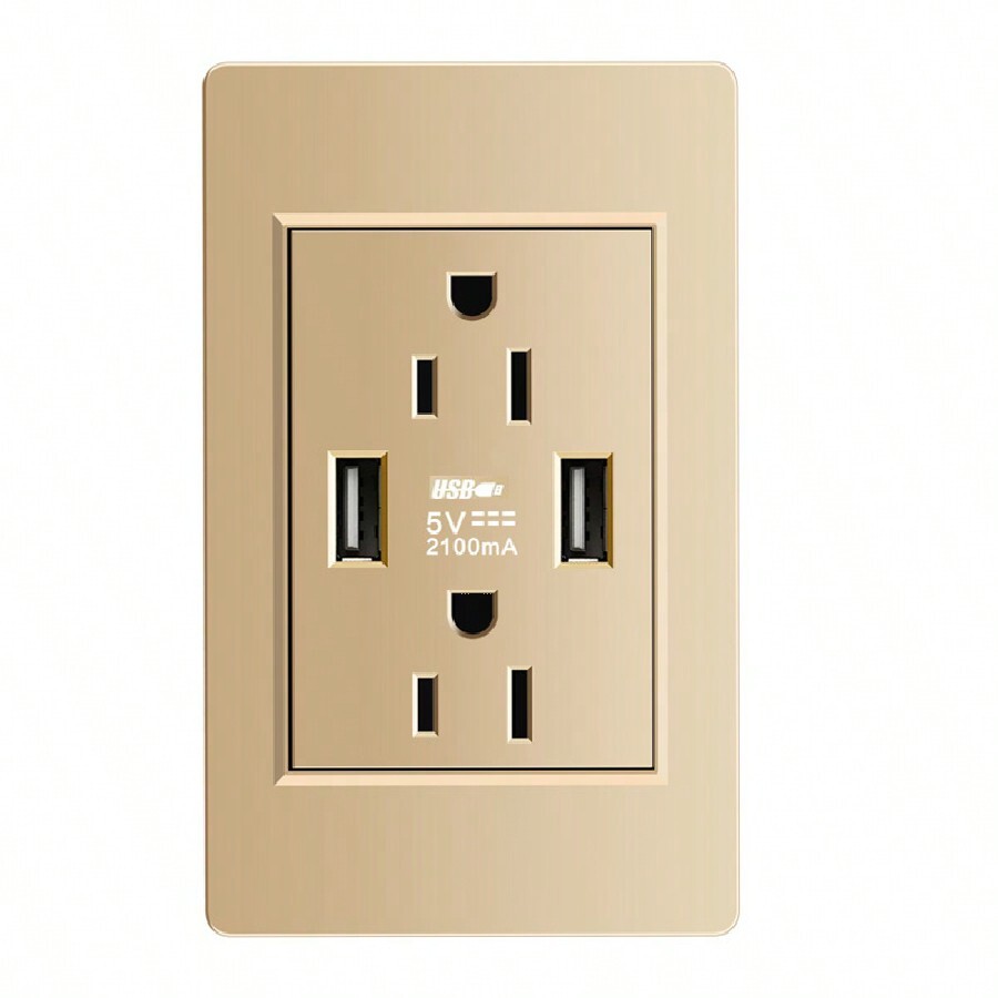15A US Plug Receptacle, 110V Taiwan Standard Wall Outlet Plate With USB ...
