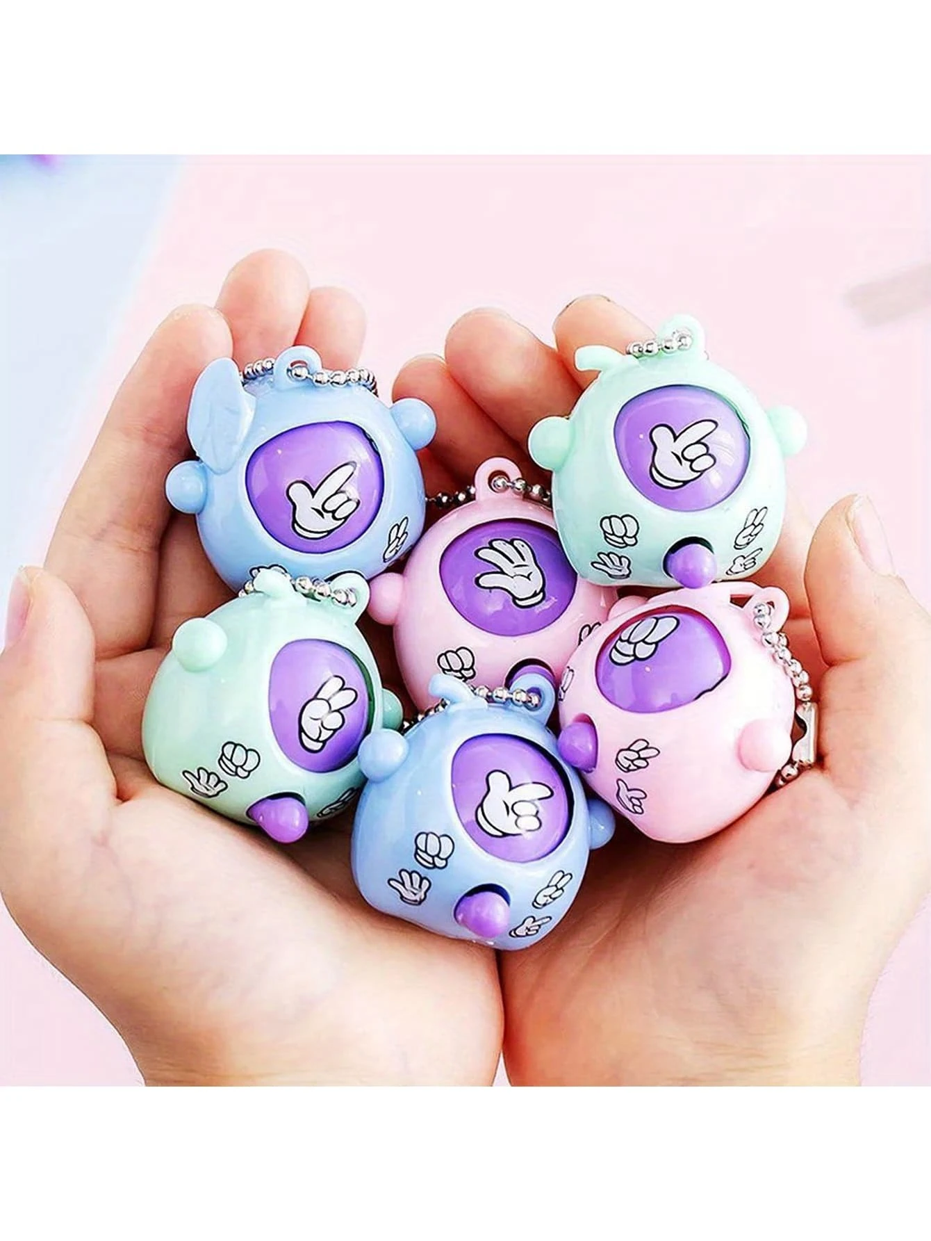 1/5/10 Pieces - Stone Scissor Paper Keychain - Plastic Interactive ...