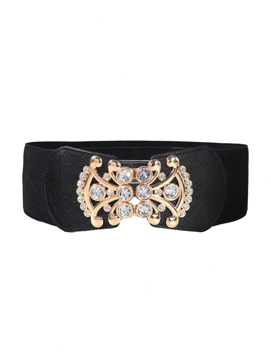 Elastic Waist Belt For Women With Rhinestone Decor, Adjustable Waist ...