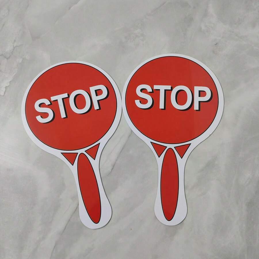 1pc PVC Classroom Response Handheld Sign With English Letters STOP.GO ...
