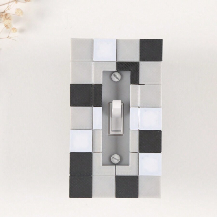 Minimalist Black & White Electrical Switch Cover Plate, Plastic Wall ...