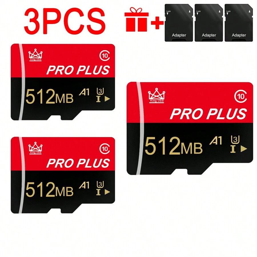 3PCS High-Speed TF Memory Cards, Real Capacity 128GB/64GB/32GB/16GB/8GB/4GB/2GB/1GB/512MB/256MB ...
