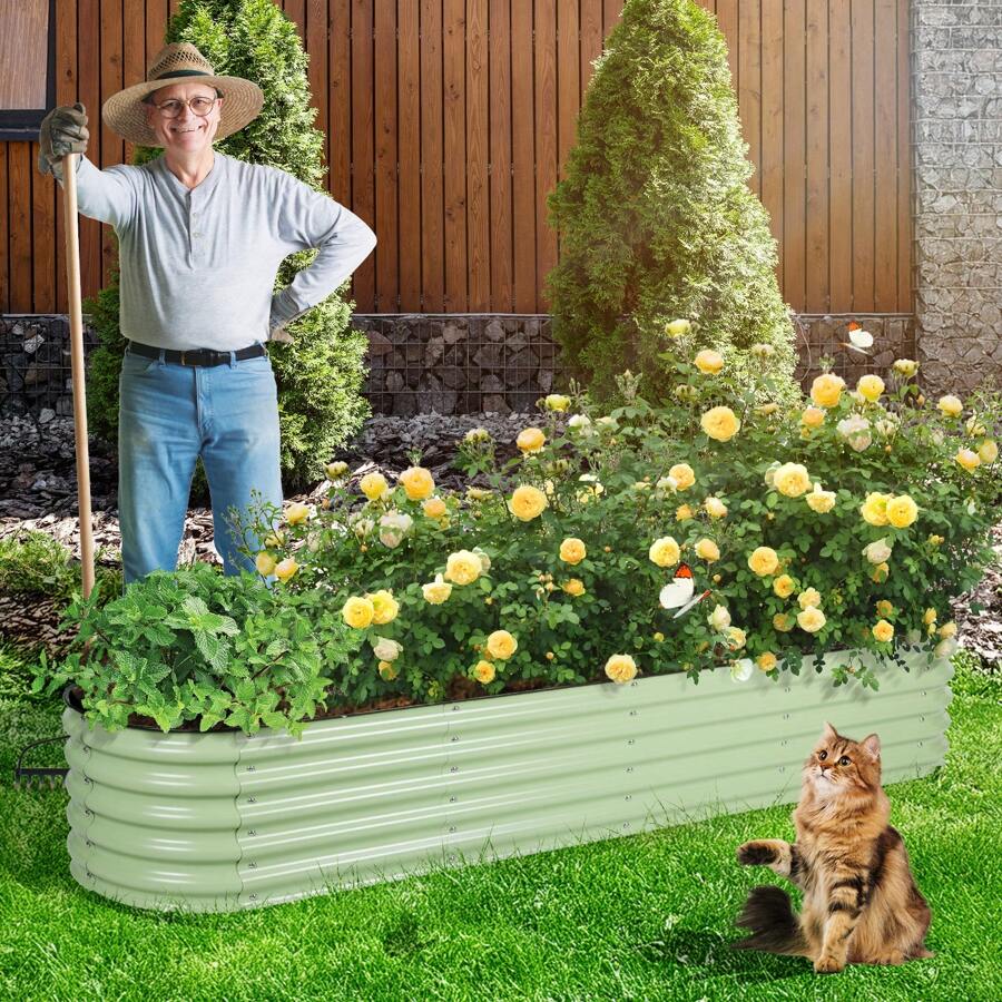 Aoodor 9-In-1 Modular Aluzinc Metal Raised Garden Bed - Outdoor Garden ...