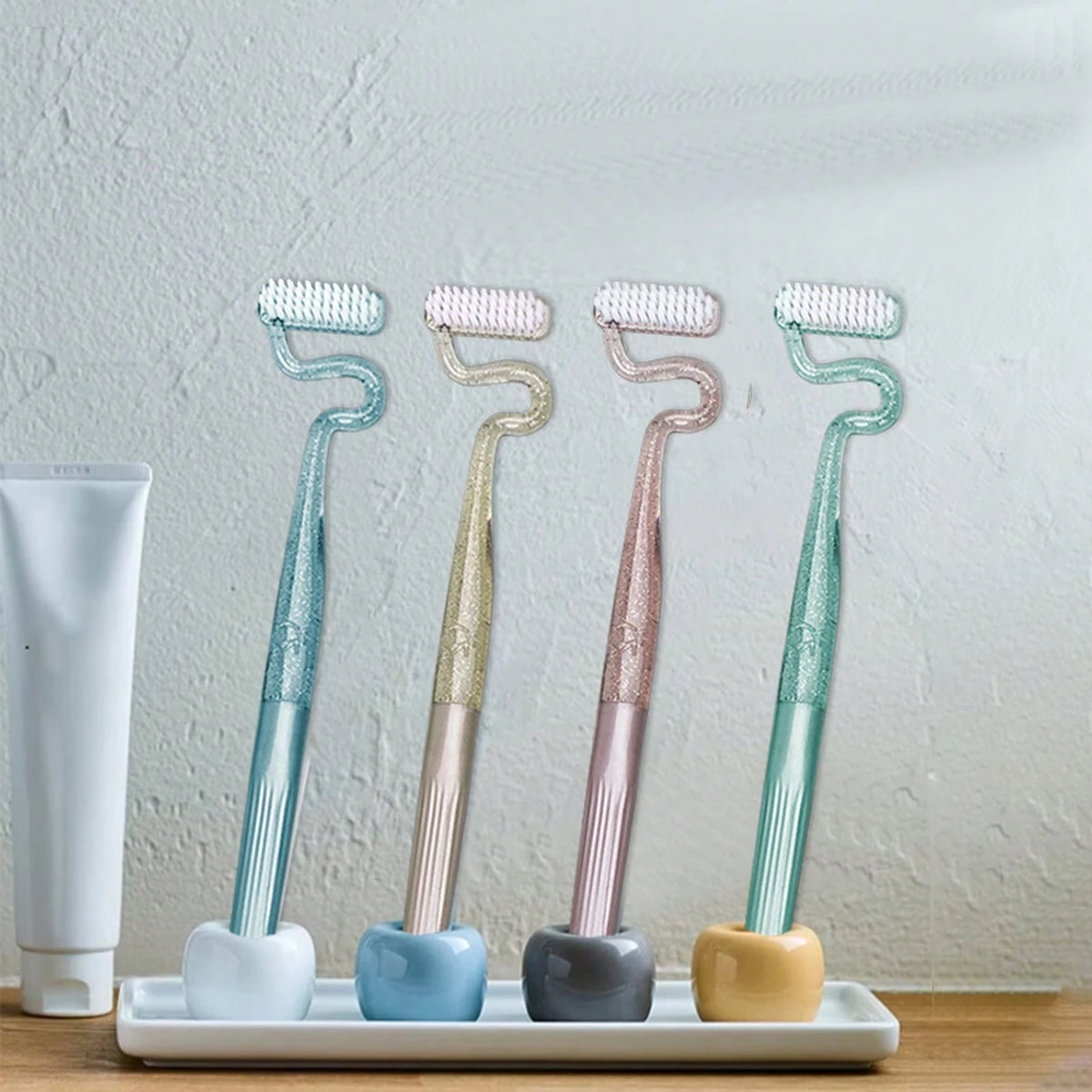 S-Shaped Vertical Toothbrush, Suitable For Adults Male & Female, Soft ...