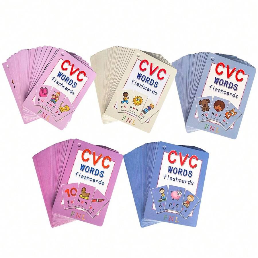 131pcs CVC Words Phonics Flashcards Children Early Learning English CVC ...