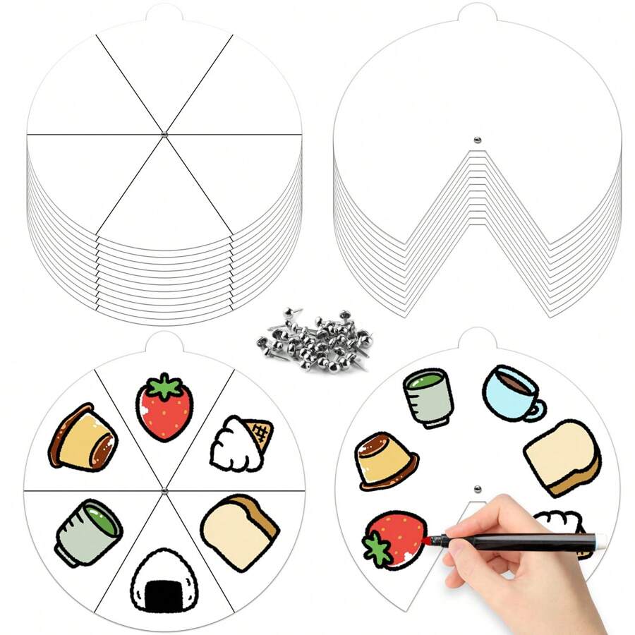 94pcs DIY Coloring Spinning Cards Crafts Drawing Your Own Spinning ...