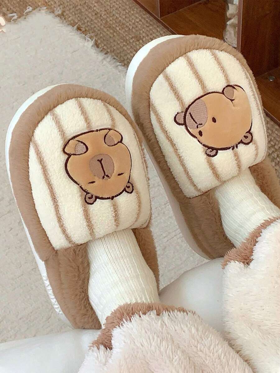 Women's Cute Capybara Design Slip-Resistant Warm Thick Sole Indoor ...
