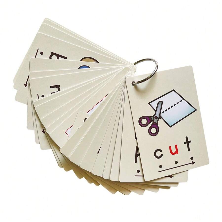 131pcs Phonics CVC Words Flashcards Baby Kid Learning English Phonics ...