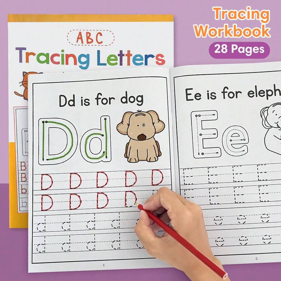 Preschool Kids Learn-To-Write Alphabet Trace Letters Workbook With Line ...