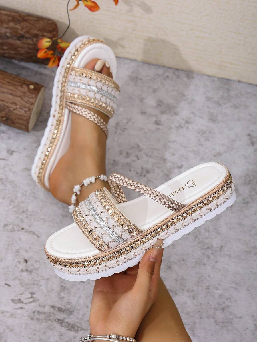 Women's Wedge Platform Sandals With 2024 Woven Strap | SHEIN USA