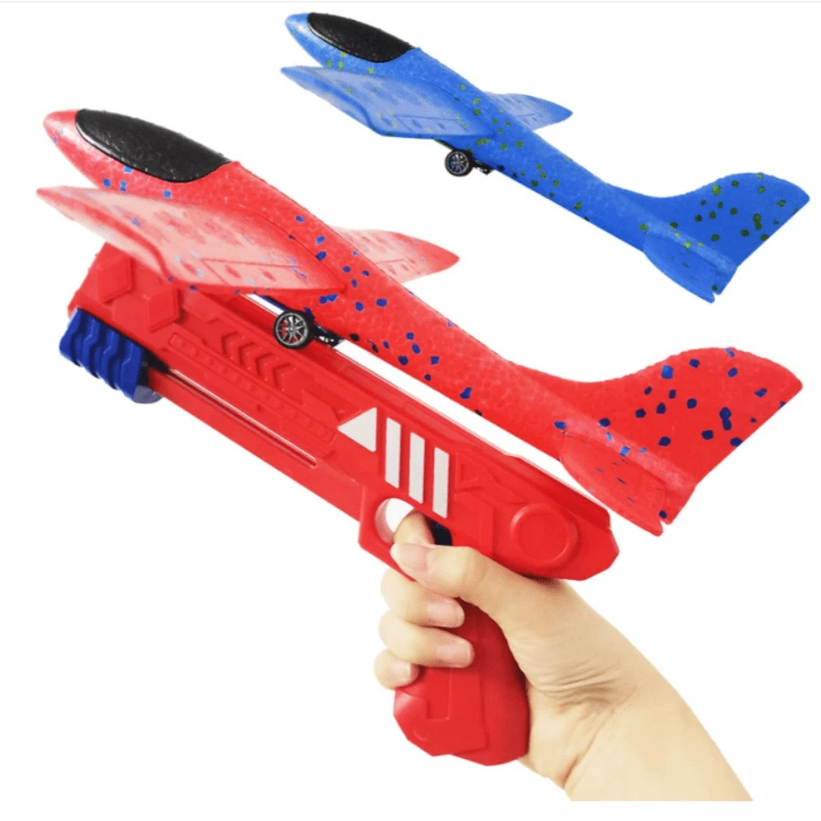 2-Piece Aircraft Launcher Toys, 2 Flight Modes Outdoor Throwing Foam ...