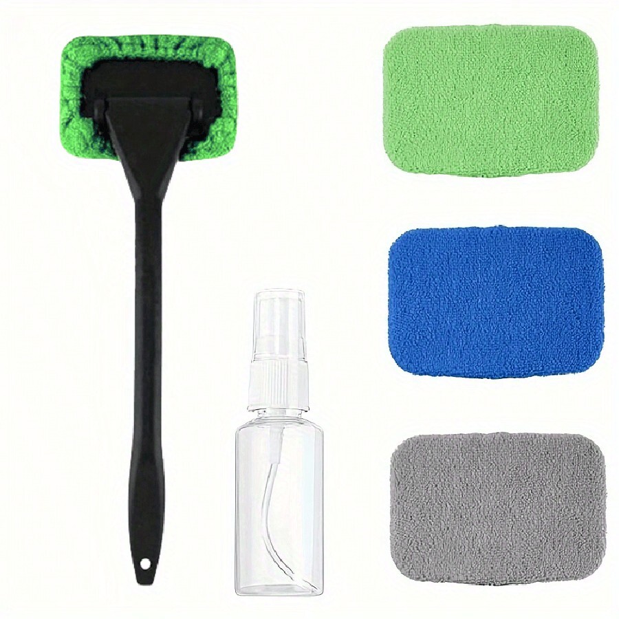 4-Reusable Microfiber Windshield Cleaner Kit - Streak-Free Glass ...