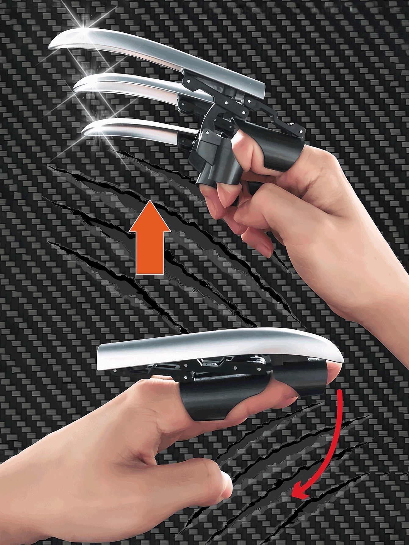 ABS Plastic Creative Wolverine Claw Retractable Multifunctional Finger Relief Toy Cosplay Finger ...