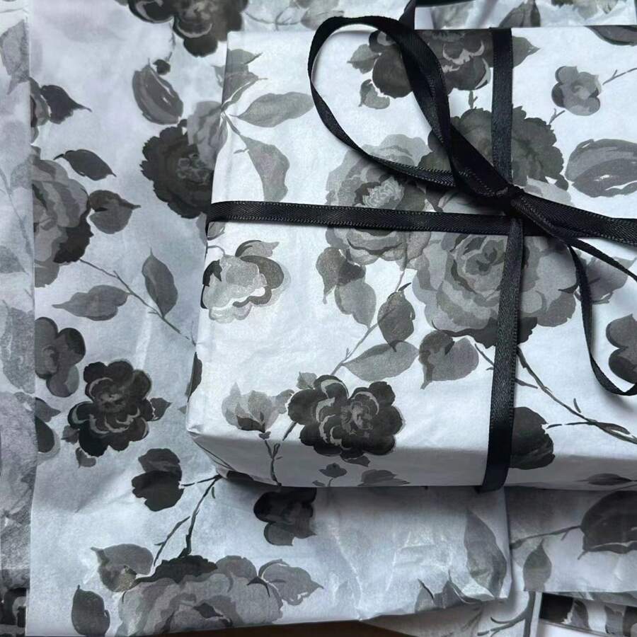 10/20 Sheets Rose Floral Pattern Tissue Papers, Floral Tissue Paper ...