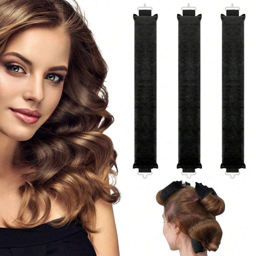 Heatless Curling Set - Jumbo Size Heatless Curling Rods, Velvet-Satin ...
