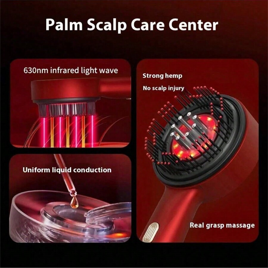 Red Light Hair Growth Comb Scalp Dressing Device For Repairing Damaged ...