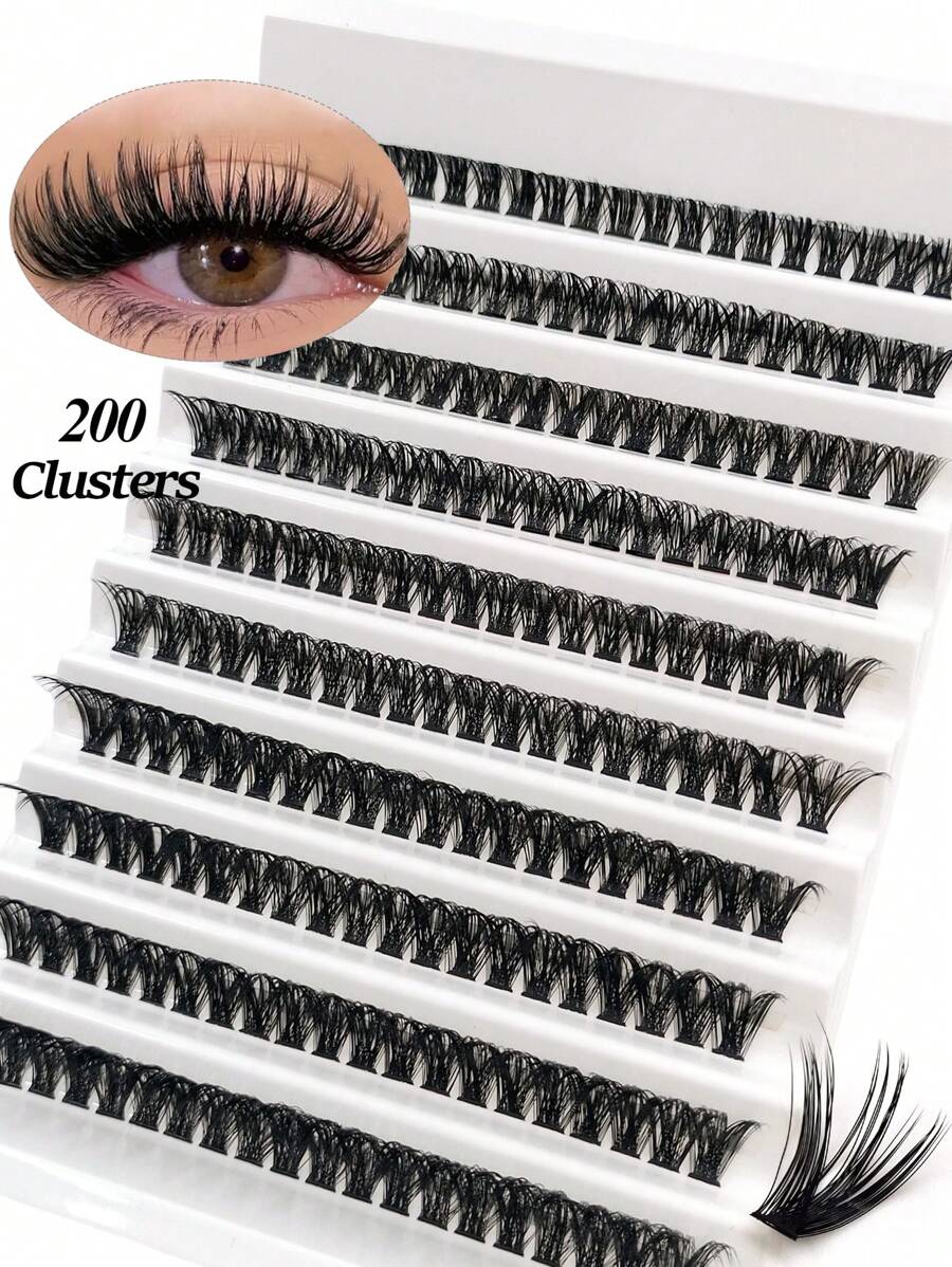 Asiteo 60D 200Pcs D Curl Individual Lashes Fluffy Wispy Fluffy And Soft ...