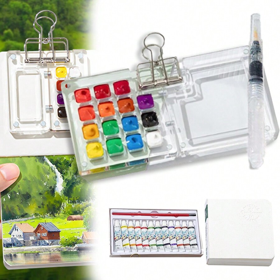 1/4pcs Watercolor Paint Travel Set,Portable Watercolor Kit,Magnetic ...