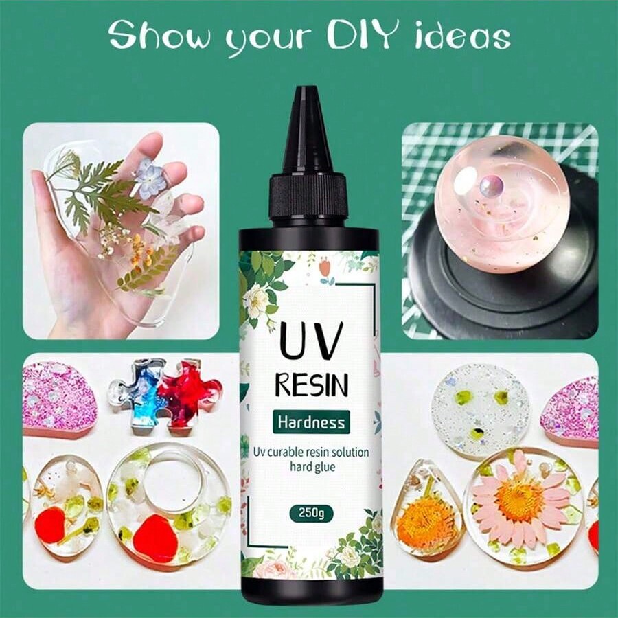 UV Resin Glue For DIY Jewelry, Epoxy Resin And UV Lamp High Transparency Fast Drying High ...