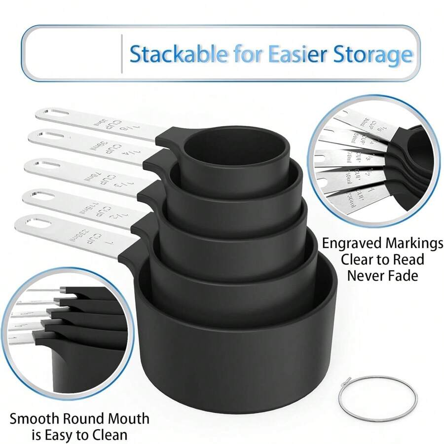 Measuring Cups & Spoons Set, Stackable Cups And Spoons, Nesting Measure ...
