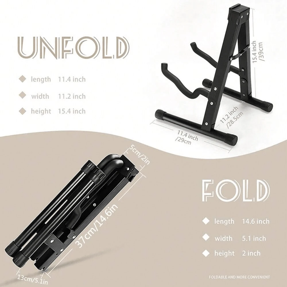 Metal Guitar Stand, Folding Acoustic Guitar Stand, A-Frame Vertical ...