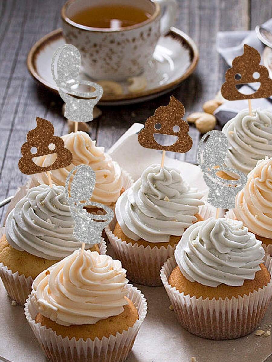 10pcs Funny Poop/Plumber Themed Cake Toppers, Suitable For Birthday ...