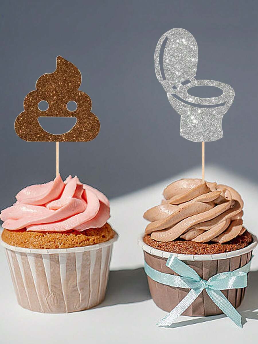 10pcs Funny Poop/Plumber Themed Cake Toppers, Suitable For Birthday ...