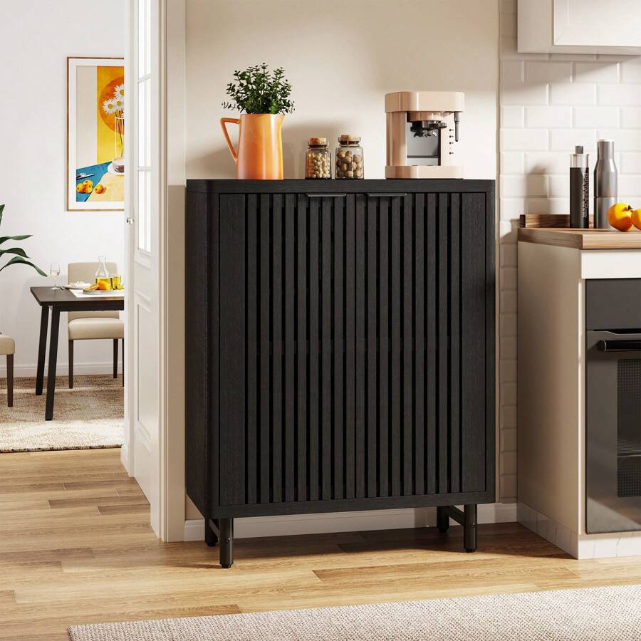 Tribesigns Tribesigns 6-Tier Dining Room Cabinet With 2 Louvered Doors ...