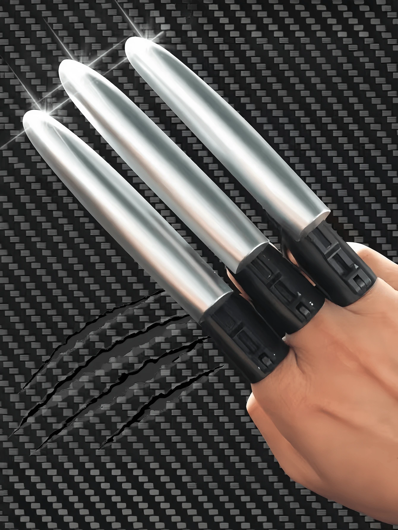 ABS Plastic Creative Wolverine Claw Retractable Multifunctional Finger Relief Toy Cosplay Finger ...