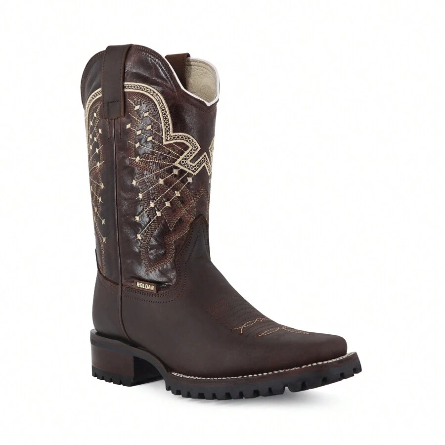 BOTAS VAQUERAS CUADRADAS PARA CABALLERO COMODAS EN PIEL DE RES ...