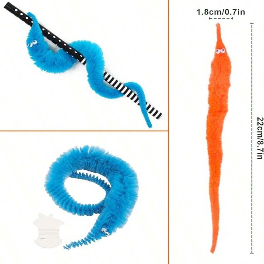 5 Pieces Of Magic Worm Toys Twisty Fluffy Worm String Magic Toys ...