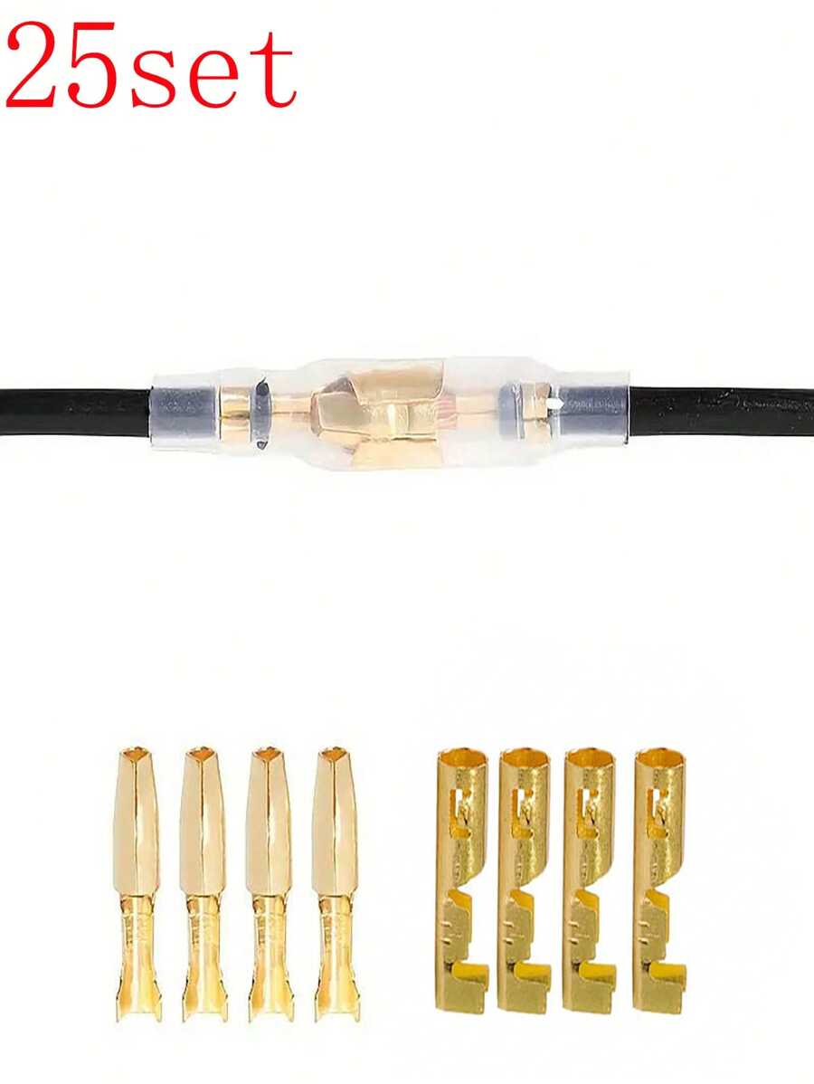 25Sets 4.0mm Female And Male Bullet Terminals Connector Golden Brass ...