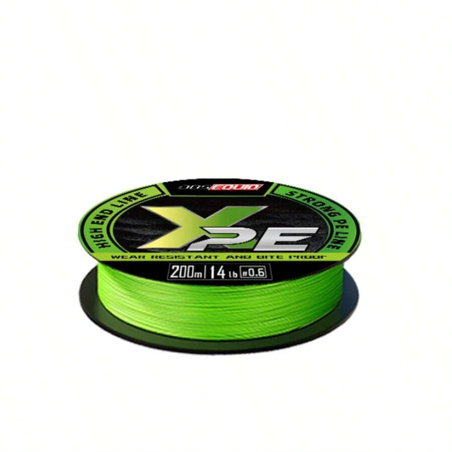 8-Strand PE Braided Fishing Line, 200m, Solid Green Color, High Tensile ...
