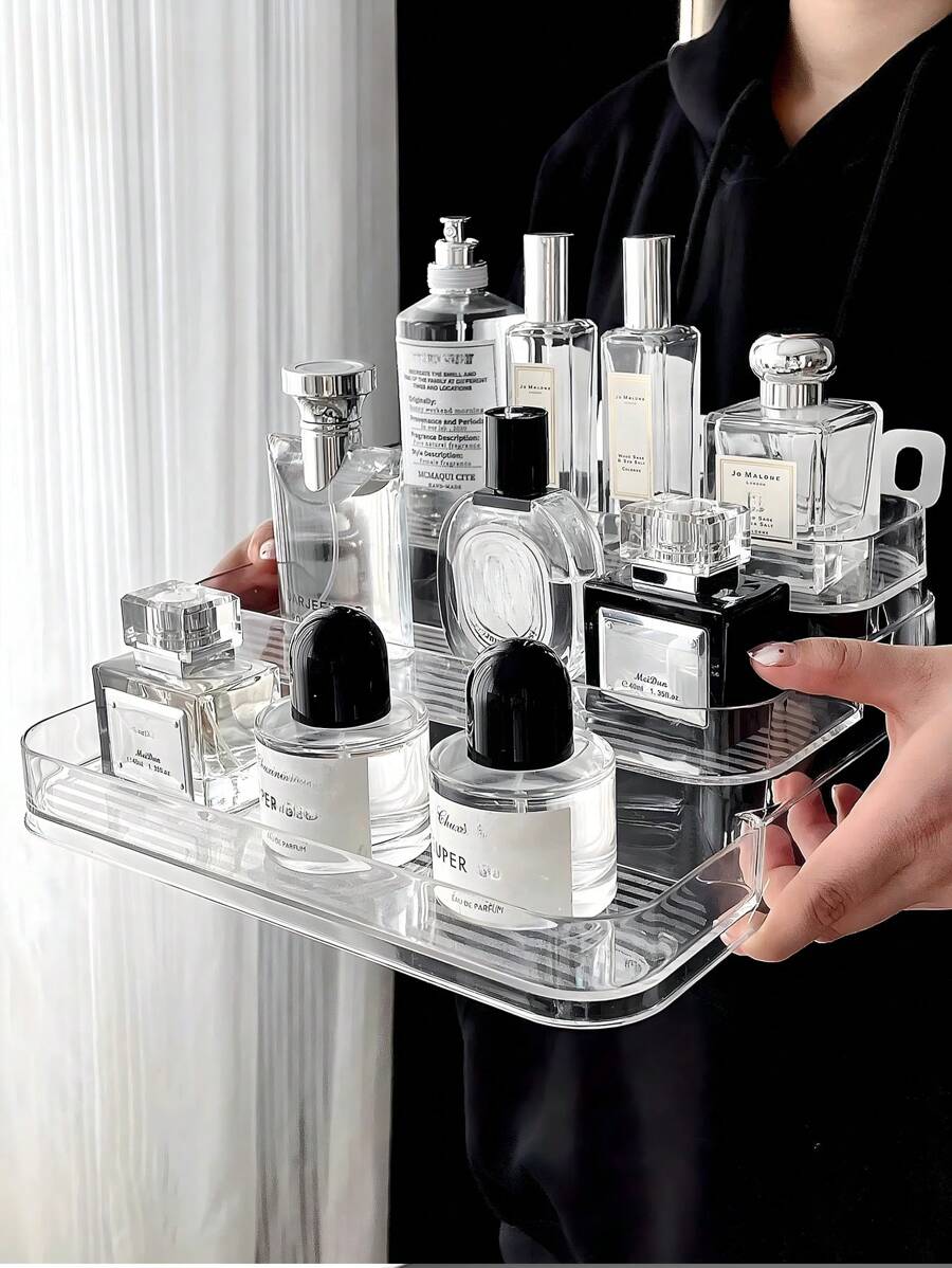 Perfume Storage Rack, Desktop Organizer Box With Transparent Elegant ...