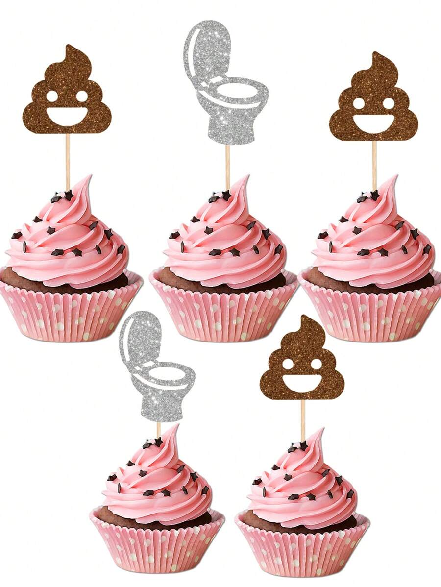 10pcs Funny Poop/Plumber Themed Cake Toppers, Suitable For Birthday ...