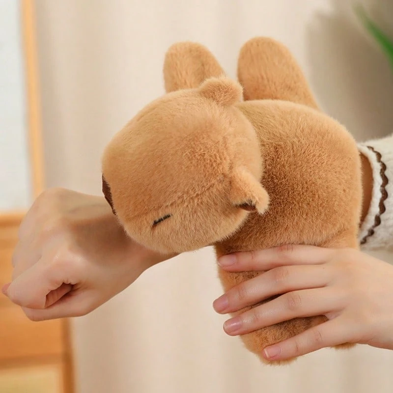 1pc Cute Animal Slap Bracelet Plush Doll - Raccoon, Capybara, Panda ...