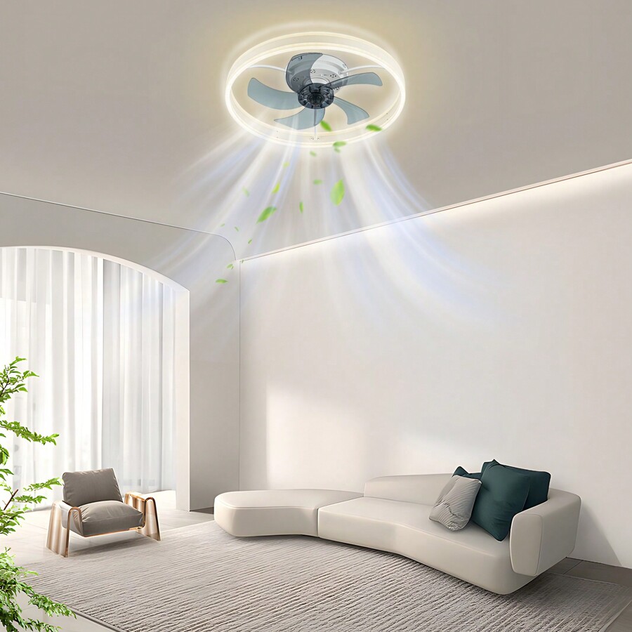 Fan Light, Large Ceiling Fan With 49 CM Diameter And Remote Control ...