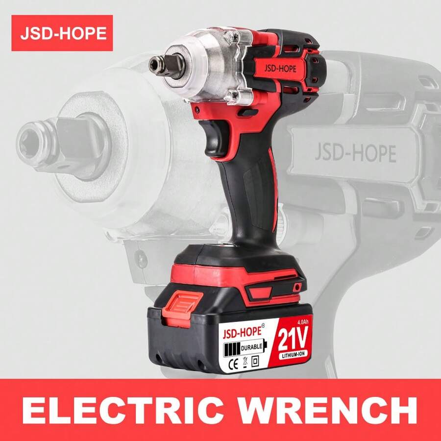 JSD-HOPE Brushless Electric Wrench, High Torque Lithium Battery Air Cannon, Scaffolder, Impact ...