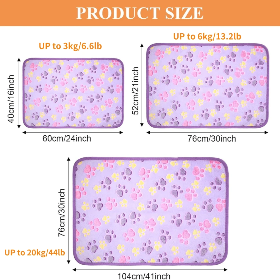 3 Blankets Super Soft Fluffy Premium Fleece Pet Blanket Flannel Throw For Dog Puppy Cat Paw ...