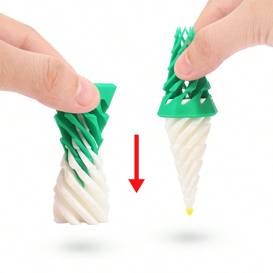 3D Printed Spiral Conical Christmas Tree Stress Relief Model, Christmas ...