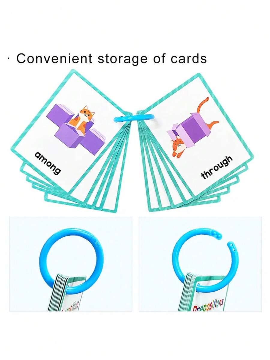 18pcs Preposition Word Flash Cards, English Learning Vocabulary Cards ...