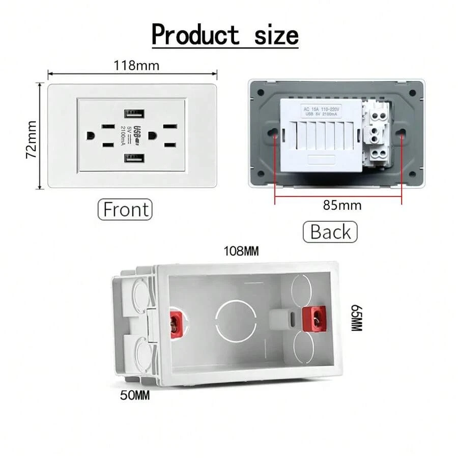 Receptáculo de enchufe de 15A, estándar de 110V para Taiwán, placa de ...