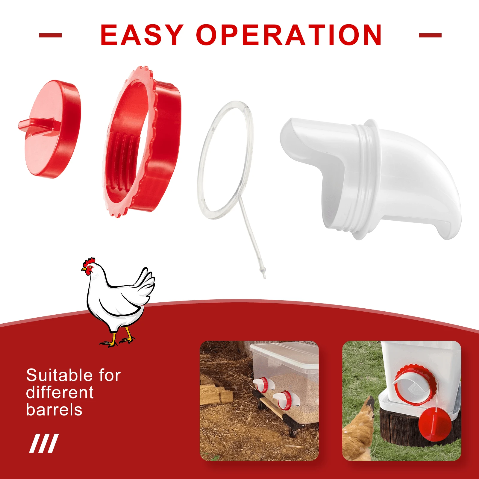 DIY Chicken Feeder Ports Rain Proof Gravity Feed Kits For Buckets, Bins ...