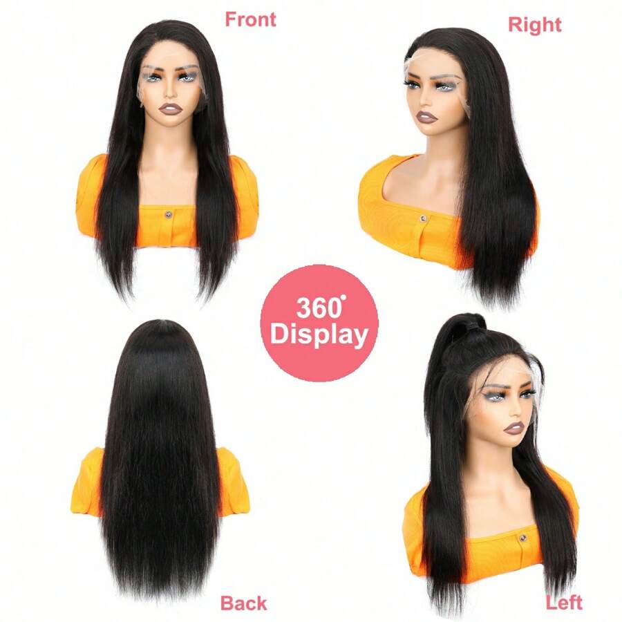 Full Lace Wig Straight HD Lace Front Wigs Human Hair For Women 180% ...