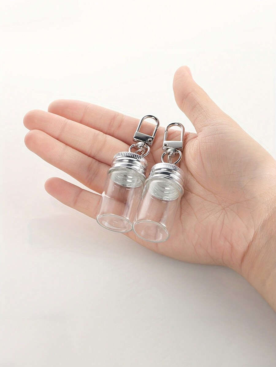 1/3Pcs Keychain Vials 7ml Small Glass Bottles DIY Wishing Drift Bottle ...