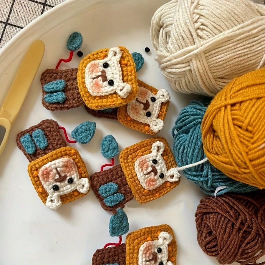 3 Peças de Fio de Crochê Multicolorido, Fio 100% Acrílico 4 Fios, Fácil ...