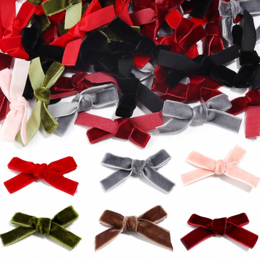 10pcs/Pack Single-Sided Flocked Bow Ties, Multi-Color Christmas ...