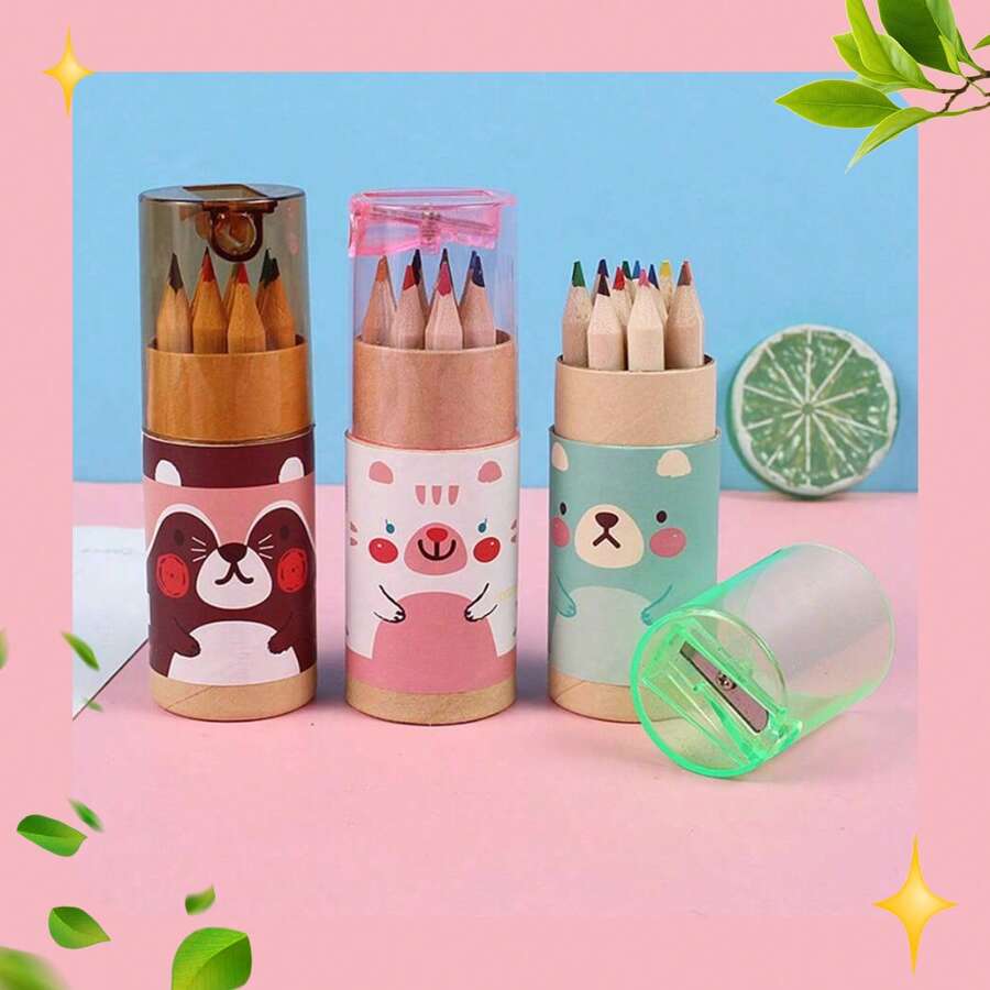Sanrio 12pcs/Set (12 Colors) Cartoon Bear Colored Pencils, Cute Teddy ...