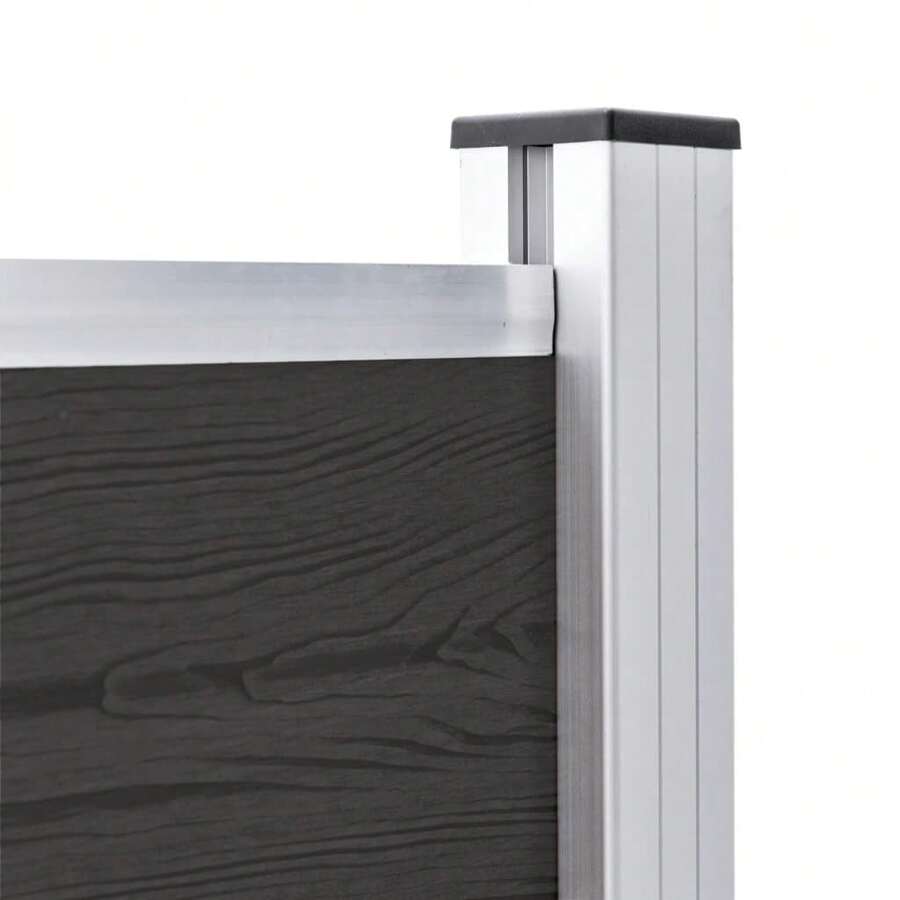 Durable WPC Garden Fence Panel 180x105 Cm In Black - Modular Outdoor ...
